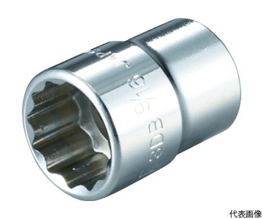 TONE ソケット（インチ） （12角） 吋目 7/8inch 全長33mm 3DB-28 1個●スタンダードタイプの対辺12角形状です。●差し込み後、トルクをかけてもナメにくくなっています。●対辺寸法（インチ）：7/8●差込角（mm）：9...