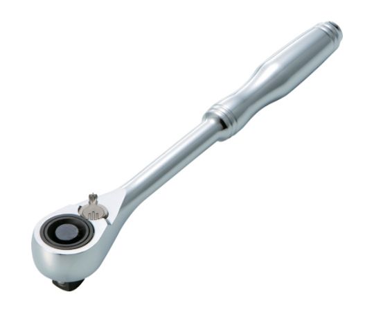 トラスコ中山 ラチェットハンドル　差込角9.5　全長190mm TSRH3-B 1個●ヘッドが小さく、狭い箇所の作業に適しています。●ソケットの着脱が容易で、作業時には外れにくいソケットホールド機構付です。●ワンプッシュ操作でソケット交換が...