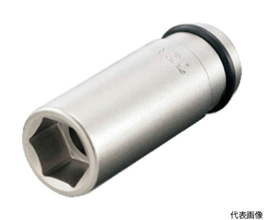 TONE インパクト用ロングソケット 差込角9.5mm 対辺寸法22mm 全長55mm 3NV-22L 1個●外観品質と防錆力の向上を図った無電解メッキ仕様のインパクト用ソケットです。●Oリング仮置き構造により、レンチにインパクト用ソケット...