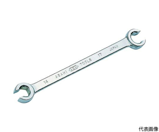 旭金属工業 両口フレアーナットレンチ11mm×13mm FW1113 1丁●パイプの途中にあるナットの締結や、配管継手作業、カーメンテナンスに適しています。●カーメンテナンスに便利です。●パイプの途中に有るナットや配管継手作業等に使用する工...