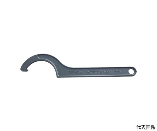 三木ネツレン 引掛スパナ52-58 Q0864 1丁●型打鍛造製なので、強靭で軽量です。●丸ナットおよび軸受用ナットの取り付け、取り外し作業に適しています。●適合寸法（mm）：52〜58●全長（mm）：215●材質／仕上：クロムモリブデン鋼...
