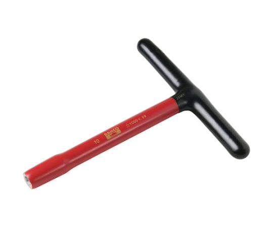 バーコ 1000V絶縁仕様T型ソケットハンドル　21mm 28MV-21 1本●安全を目視で確認できるセーフティーサイン付です。●耐電圧試験済みです。●二面幅寸法（mm）：21●ハンドル長（mm）：140●全長（mm）：200●1000V絶...