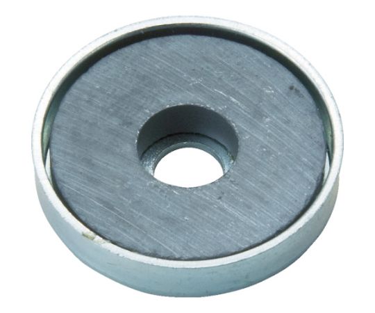 トラスコ中山 キャップ付フェライト磁石 丸形穴あり 外径22.8mmX厚み5.2mm1個入 TFC23RA-1P 1個●キャップを付けることにより、磁石単体より5倍〜10倍の吸着力が上がります。●吸着用。●表面磁束密度（T）：0.162●吸...