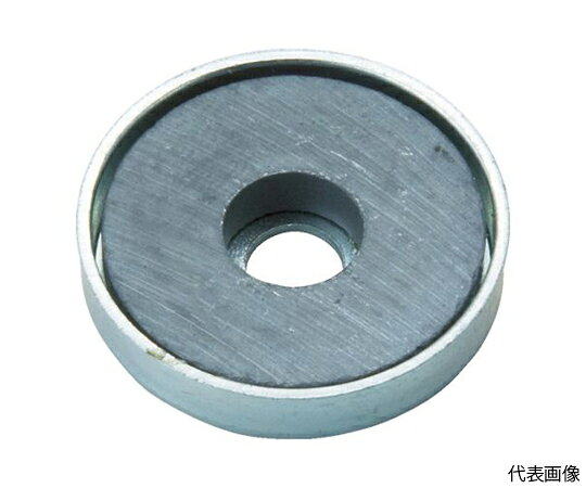 トラスコ中山 キャップ付フェライト磁石 丸形穴あり 外径25.5mmX厚み5mm 1個入 TFC25RA-1P 1個●キャップを付けることにより、磁石単体より5倍〜10倍の吸着力が上がります。●吸着用。●表面磁束密度（T）：0.134●吸着...