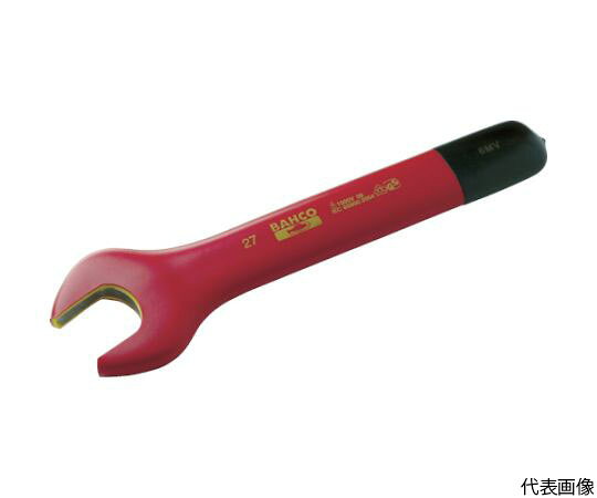 バーコ 1000V絶縁仕様片口スパナ10mm 6MV-10 1丁●安全を目視で確認できるセーフティーサイン付です。●耐電圧試験済みです。●二面幅寸法（mm）：10●全長（mm）：108●厚さ（mm）：5●1000V絶縁仕様●欧州規格EN60...