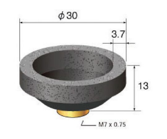ナカニシ インパルス用先端工具　（1Pk（箱）=12個入） 64836 1パック(12個入)●粗仕上げ用として研削性と砥石強度に優れ、高能率に作業ができます。●粒度（#）：46●形状：カップ砥石（ハード）●径（mm）：30●無負荷回転数（m...