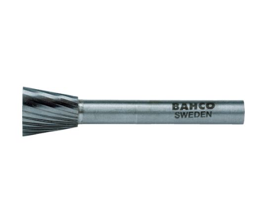 バーコ 逆テーパー形超硬ロータリーバー シングルカット 刃径3mm BAHN0306M03 1本●硬度HRC67までの材料の切削が可能です。●ヘッド部硬度はおよそ1500HVです。●ルーターを使用した材料の切削加工。●形状：逆テーパー（シン...