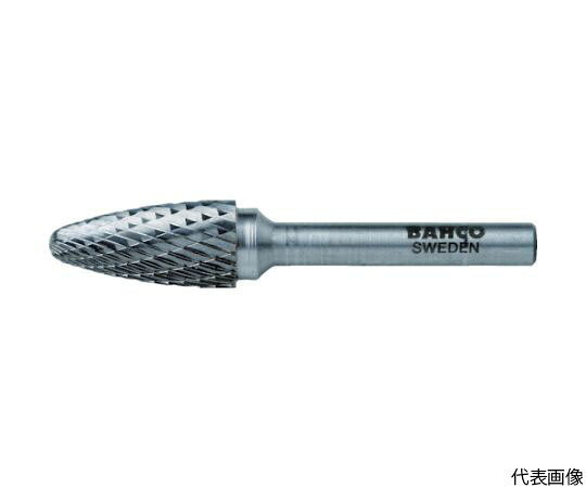 バーコ 超硬バー 先丸トンガリ ダブルカット 刃径10mm BAHF1020M06X 1本●硬度HRC67までの材料の切削が可能です。●ヘッド部硬度はおよそ1500HVです。●ルーターを使用した材料の切削加工。●形状：先丸トンガリ型（ダブル...