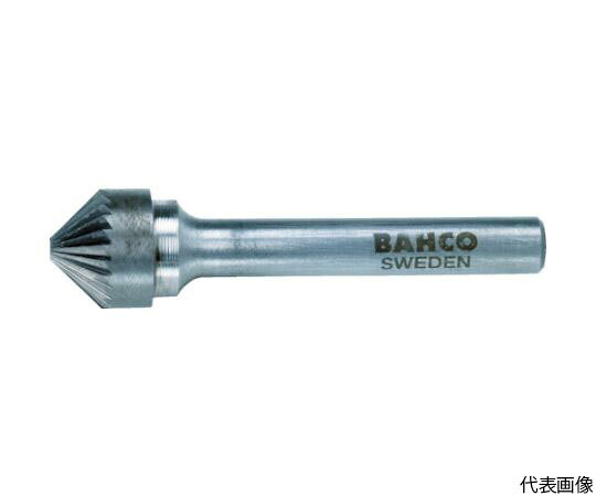 バーコ 超硬バー 円錐60° シングルカット 刃径10×刃長8mm BAHK1008M06 1本●硬度HRC67までの材料の切削が可能です。●ヘッド部硬度はおよそ1500HVです。●ルーターを使用した材料の切削加工。●形状：円錐型60°（シ...