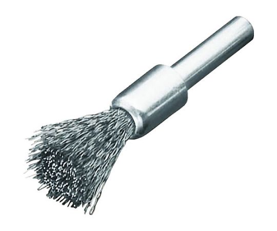 LESSMANN 軸付エンド型ブラシ 鋼線0.2 Φ12 451141 1個●電動工具等に容易に取付が可能です。●高品位の線材を使用しており、耐久性に優れ、長寿命です。●奥まった場所や、角部分などの底面・コーナー研磨に。●線径（mm）：0....