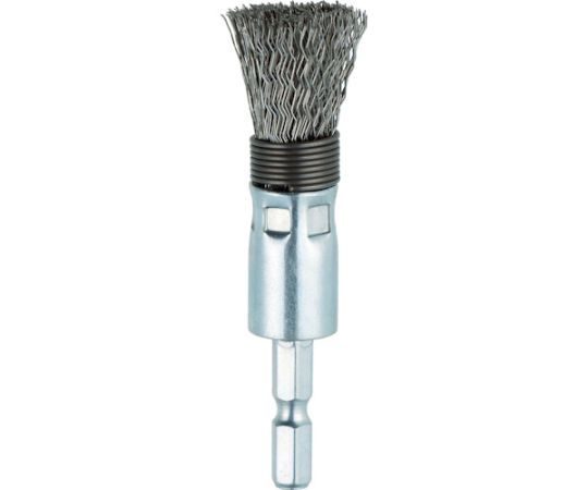 トラスコ中山 六角軸筒型ブラシΦ15X6.35　SUS　0.3スプリング付 TEBS6-15SUS 1本●六角軸タイプですので電動インパクトドリルなどで使用できます。●線材の根元部分にスプリングを取り付けているため、線材が開いても使用後に元...