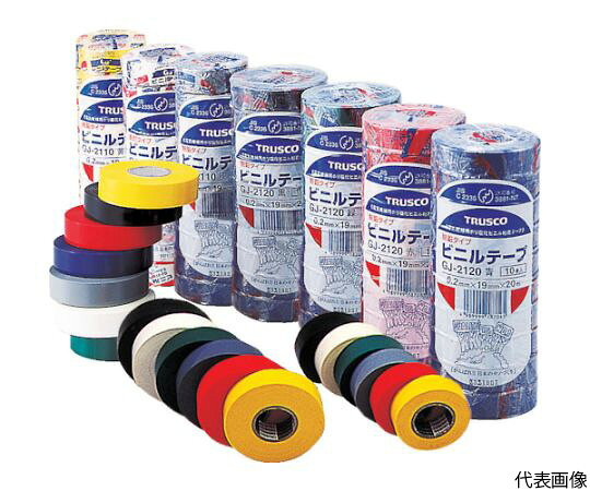トラスコ中山 脱鉛タイプビニールテープ　19mmX20m　10巻入り　グレー GJ-2120 GY 1パック(10巻入)●有害物質である重金属の鉛（Pb）を使用しない環境対策品です。（鉛フリー）●電気絶縁性に非常に優れています。●端末ハガレ...