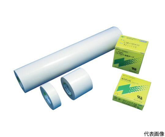 日東電工 ふっ素樹脂粘着テープ ニトフロン粘着テープ No.973UL-S 0.13mm×75mm×10m 973X13X75 1巻●ガラス繊維を含浸させた強力タイプです。●テフロン基材に主としてシリコーン系粘着剤を塗布した耐熱性粘着テープ...