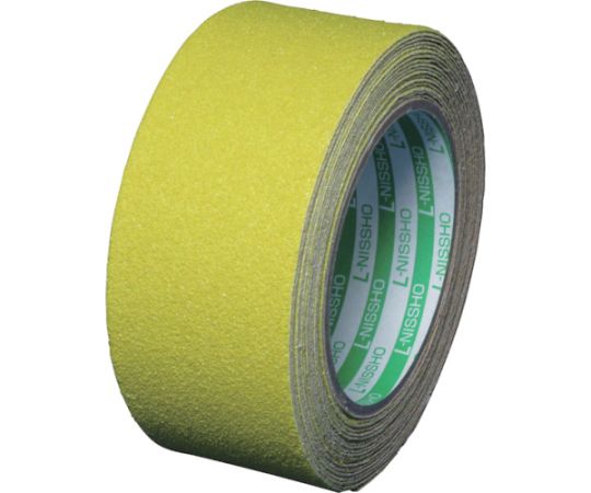 日東エルマテリアル ノンスリップテープ 50mm×5m イエロー LS-50Y 1巻●階段、スロープなどの滑りやすい箇所や危険を伴う作業場でのスリップを防ぐテープです。●アルミ基材なので、凹凸面に追従します。●屋外用。（素足以外で歩行する場...
