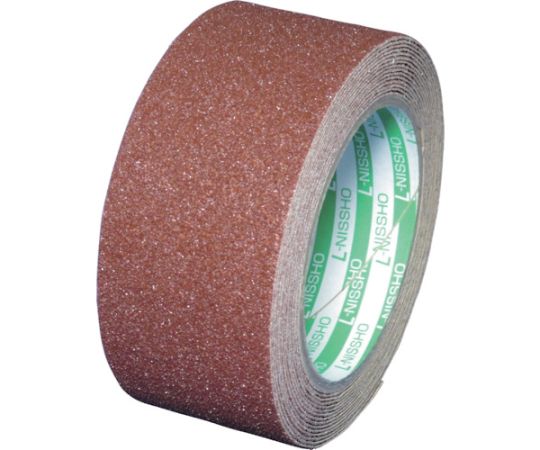 日東エルマテリアル ノンスリップテープ 100mm×5m ブラウン LS-100C 1巻●階段、スロープなどの滑りやすい箇所や危険を伴う作業場でのスリップを防ぐテープです。●アルミ基材なので、凹凸面に追従します。●屋外用。（素足以外で歩行す...