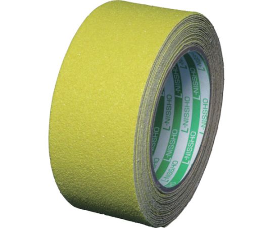 日東エルマテリアル ノンスリップテープ 100mm×5m イエロー LS-100Y 1巻●階段、スロープなどの滑りやすい箇所や危険を伴う作業場でのスリップを防ぐテープです。●アルミ基材なので、凹凸面に追従します。●屋外用。（素足以外で歩行す...