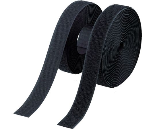 トラスコ中山 マジックテープ　縫製タイプ　25mmX5m　黒（1巻=1セット） TMSH-255-BK 1組／セット●繊維製品なので軽く、お好みのサイズにハサミでカットできます。●産業用部材、建材などの固定。部材・部品などの固定。●色：黒●...