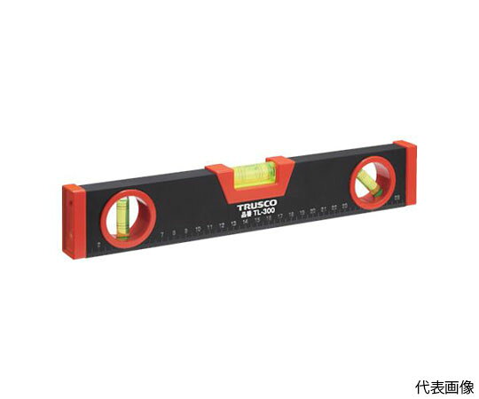 トラスコ中山 アルミレベル　箱型　マグネット付　380mm　水平・垂直・45° TL-380M 1個●レンズ効果で大きく見えるカマボコ型気泡管です。（水平）●45°測定可能です。●箱型フレーム・スケール目盛付です。●端面カバーが平らですので...