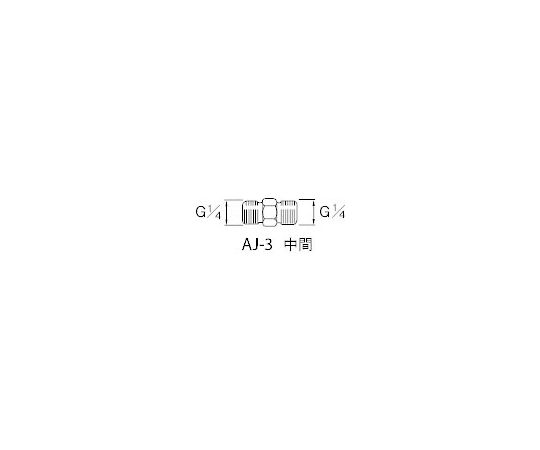 アネスト岩田 エアー用継手　中間　G1/4 AJ-3 1個●タイプ：エアー用ジョイント●摘要：エアー用●製造国：台湾●原産国：台湾●コード番号：283-6289