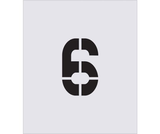 IM ステンシル　6　文字サイズ150×95mm AST-66 1枚●吹付用のステンシルプレートです。●ポリプロピレンの薄い板のため曲面にそわせて使用することができます。●材質がポリプロピレンのため、使用後の処理も簡単です。●駐車場などの吹...