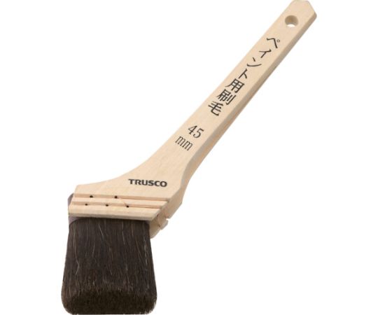 トラスコ中山 ペイント用刷毛木柄 20号 45mm幅 TPB-324 1本●ペイント用、一般向けです。●油性塗料、ペンキ用。●刷毛幅（mm）：45●毛丈（mm）：45●玉厚（mm）：22●全長（mm）：235●材質／仕上：●▼毛：馬毛●▼柄...