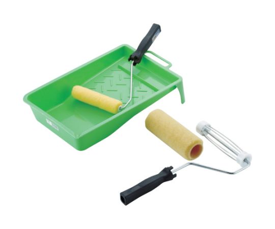 トラスコ中山 ツインローラー受け皿セット TPT47SET 1セット●4インチスモールローラー（万能用）と7インチレギュラーローラー、ローラー皿がセットになった商品です。●水性、油性、接着剤の塗装に。●製造国：ローラー（日本）、ローラー用ハ...