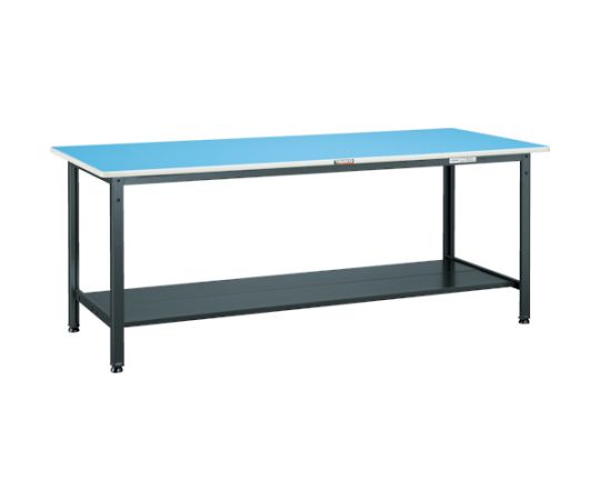 トラスコ中山 BE型軽量作業台　1800X750　下棚2枚付 BE-1875LT2 1台●分割できる下棚2枚付で広い保管スペースを確保できます。●青色の天板には鎮静作用と視認性が高まる効果があります。●青色ポリ化粧天板を使用し、目に優しく、...