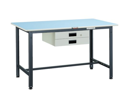 トラスコ中山 BE型軽量作業台　1200X750　薄型2段引出付 BE-1275UDK2 1台●青色の天板には鎮静作用と視認性が高まる効果があります。●引出しは使い勝手に応じて使いやすい位置に取り付けできます。●青色ポリ化粧天板を使用し、目...