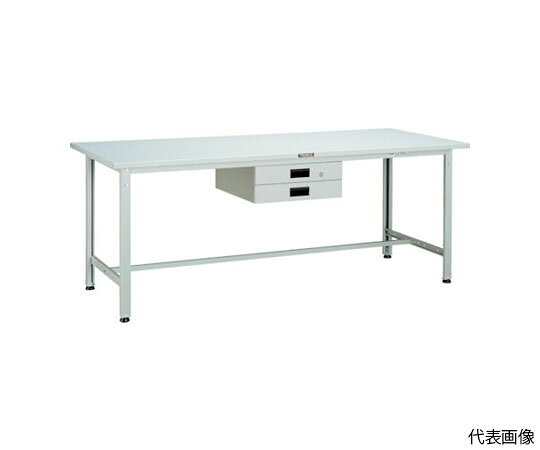 トラスコ中山 SAE型作業台　1800X900XH740　薄型2段引出付　W色 SAE-1809UDK2 W 1台●仕分けに便利な2段引出し付です。●引出しは使い勝手に応じて使いやすい位置に取り付けできます。●主要部が溶接構造のため耐久性に...