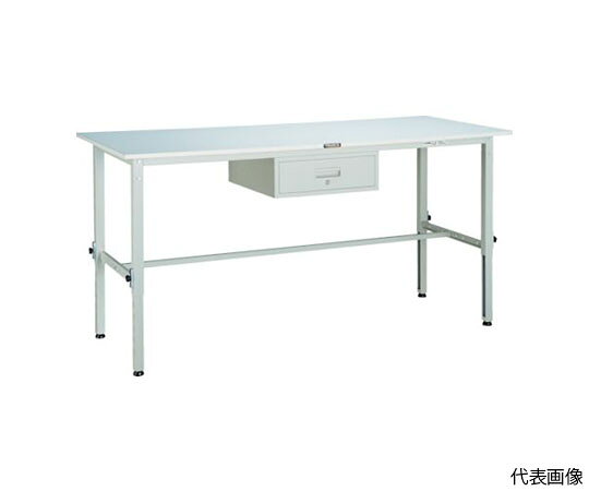 トラスコ中山 RAEM型高さ調整作業台　1800X900　1段引出付　W色 RAEM-1809F1 W 1台●650〜950mmの間で50mmピッチの高さ調節が可能です。●引出しは使い勝手に応じて任意の場所に取り付け可能です。●天板材質：リ...