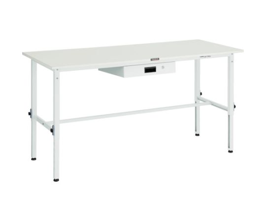 トラスコ中山 AEM型高さ調整作業台　1800X750　薄型1段引出付　W色 AEM-1800UDK1 W 1台●650〜950mmの間で50mmピッチの高さ調節が可能です。●引出しは使い勝手に応じて任意の場所に取り付け可能です。●高さ調節...