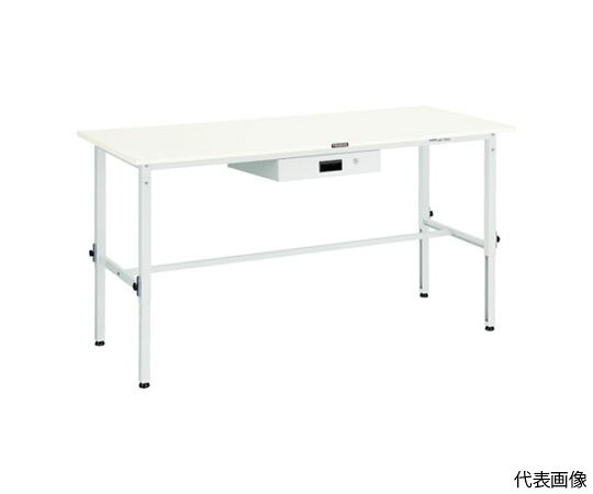 トラスコ中山 SAEM型高さ調整作業台　1800X900　薄型1段引出付　W色 SAEM-1809UDK1 W 1台●650〜950mmの間で50mmピッチの高さ調節が可能です。●引出しは使い勝手に応じて任意の場所に取り付け可能です。●高さ...