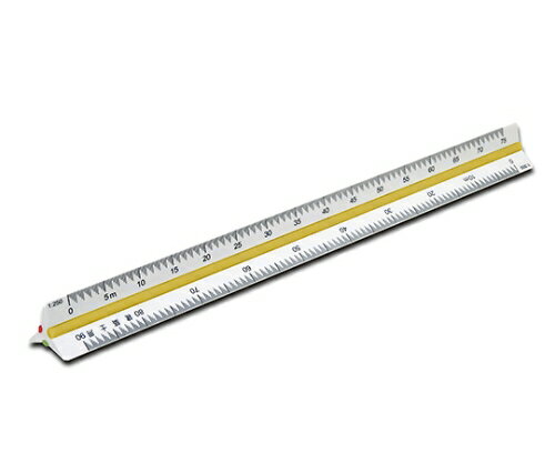 新潟精機（SK） 三角スケール　快段目盛　建築士用　30cm TSB-30KD 1本●1mm 単位の目盛が見やすい、階段状目盛●新設計の階段状目盛で、ミリ単位の読み違えを防ぎます！●縮尺：1／20、1／50、1／100、1／200、1／25...