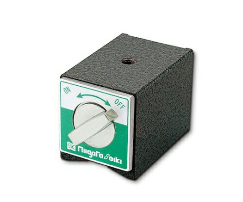 新潟精機（SK） マグネットホルダ台 SB-100 1個●コンパクトで強力な磁力を発揮●上部めねじ部を利用して、色々な治具が作れます！●材質：フェライト磁石、吸着力：約1000N、磁束密度(T)：最大100、取付ねじ寸法：M8×P1.25●...