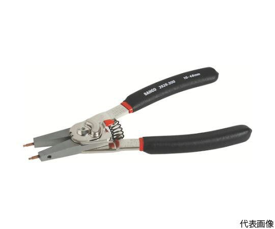 バーコ 穴・軸兼用スナップリングプライヤー 全長200mm 穴用適合リング10-51mm 軸用適合リング7-51mm 2928-200 1丁●穴軸兼用スナップリングプライヤーです。●切り替えは、中央部にある切り替えレバーでワンタッチで切り替...