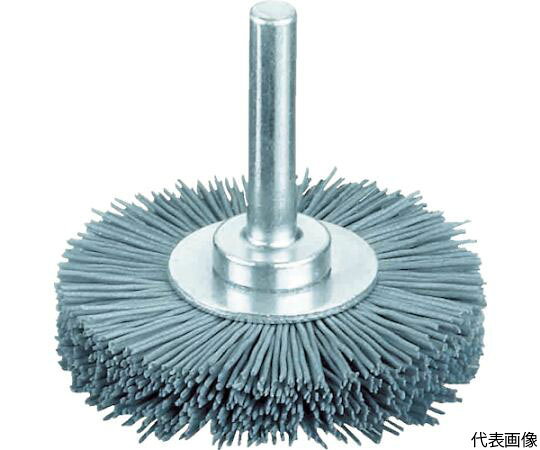 LESSMANN 軸付ホイルブラシ　砥粒入ナイロン線　1.1　#120　φ70 417842 1個●高品位の線材を使用しており、耐久性に優れ長寿命です。●幅広いサイズ展開で、様々なアプリケーションに適しています。●金属製品のバリ取り、サビ落...