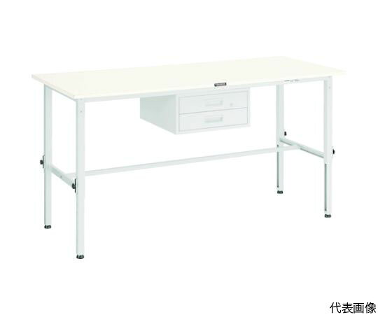 トラスコ中山 AEM型高さ調節作業台　1800X750　2段引出付　GN色 AEM-1800F2 1台●650〜950mmの間で50mmピッチの高さ調節が可能です。●引出しは使い勝手に応じて任意の場所に取り付け可能です。●高さ調節が650〜...