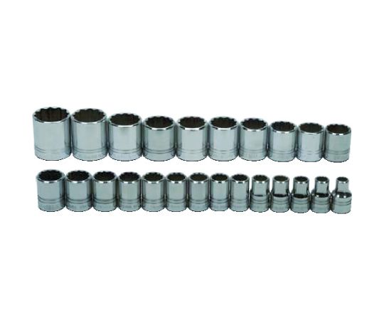 WILLIAMS 1/2ドライブ　ソケットセット　12角　24個 JHWMSS-24RC 1セット(24個入)●ウィリアムズ独自の面接触SUPER TORQUE?により、ボルト・ナットを変形させずに高いトルクを伝達できます。●クロームメッキ...