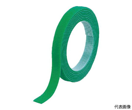トラスコ中山 マジックバンドR結束テープ両面　幅10mmX長さ30m緑 MKT-10W-GN 1巻●片面にプラスチックフック・片面に織物ループの付いた両面タイプのマジックテープ?です。●プラスチックフックのため、強い係合力で結束に利用できま...