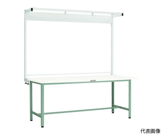 トラスコ中山 RAE型作業台　900X600　ツールハンガー付　DG色 RAE-0960THN DG 1台●ホース、ケーブル、工具などを吊り下げできるハンガー付です。●天板材質：リノリューム張●間口（mm）：900●奥行（mm）：600●高...