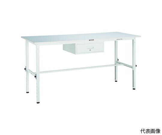 トラスコ中山 RAEM型高さ調整作業台　900X600　1段引出付　W色 RAEM-0960F1 W 1台●650〜950mmの間で50mmピッチの高さ調節が可能です。●引出しは使い勝手に応じて任意の場所に取り付け可能です。●天板材質：リノ...