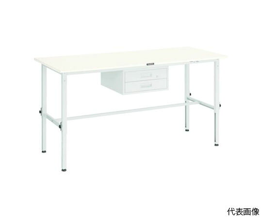 トラスコ中山 RAEM型高さ調節作業台　1800X900　2段引出付　GN色 RAEM-1809F2 1台●650〜950mmの間で50mmピッチの高さ調節が可能です。●引出しは使い勝手に応じて任意の場所に取り付け可能です。●高さ調節が65...
