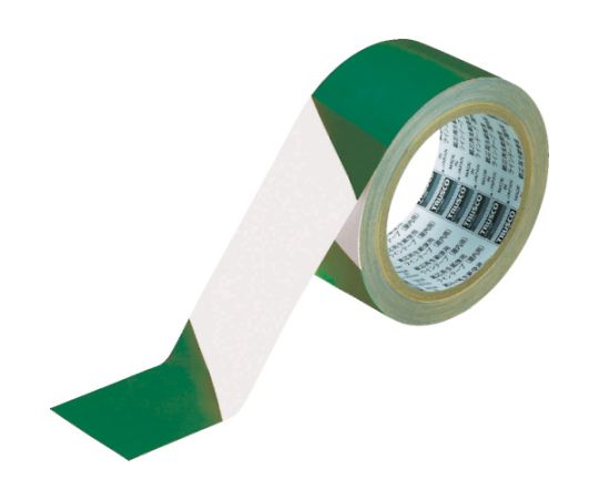 トラスコ中山 トララインテープ　緑白　50mm×25m TLT-50EAGW 1巻●面にもよくなじむ特殊な粘着剤を使用しています。●接着力が強力で、汚れにくく、耐摩耗性・耐久性に優れたタイプです。●屋内用。●工場、駐車場、病院などの構内区画...