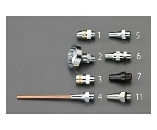 エスコ 28mmノズル(エアーブローガン用/ステンレス製) EA123AF-11 1個●取付ねじ：G1/8"●ステンレス製●全長：28mm●ノズル長：21mm●ノズル穴径：2.0mm●エアー量：160L/min