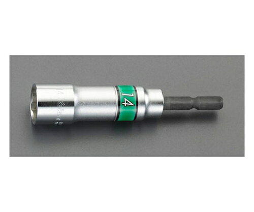 エスコ 電気ドリルソケット(サーフェイス・) 10mm EA612AC-10 1個●六角シャンク：1/4”●全長：90mm●6ポイント●軽量設計●18Vのインパクトレンチにも対応可能な高耐久の六角シャンク●対辺：10mm●外径：15mm●コ...