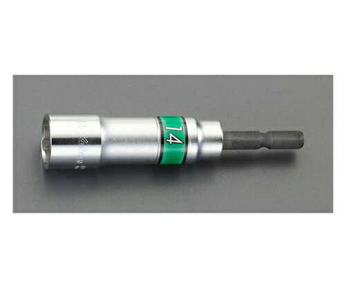 エスコ 電気ドリルソケット(サーフェイス・) 14mm EA612AC-14 1個●六角シャンク：1/4”●全長：90mm●6ポイント●軽量設計●18Vのインパクトレンチにも対応可能な高耐久の六角シャンク●対辺：14mm●外径：19.8mm...