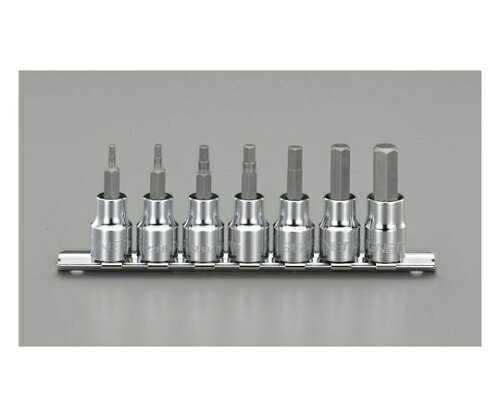 エスコ [INHEX]ビットソケット　3/8"DR/2.5-10mm EA617DM 1セット●エスコオリジナルセット商品です。●差込角：3/8”●全長：49mm●対辺(mm)：2.5・3・4・5・68・10●7個組●コード番号：EA617DM