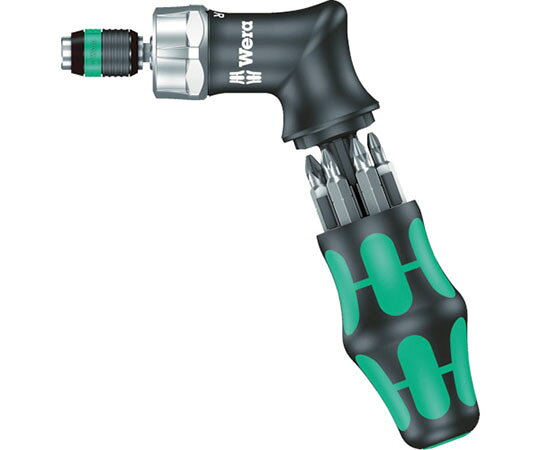 Wera クラフトフォームコンパクト　ピストル型　RA3　ドライバービットセット 136012 1セット●ハンドルはクラフトフォームで、握りやすく、非常に作業しやすいです。●ラチェットタイプのため負担なく作業できます。●先端にラピダプターが...