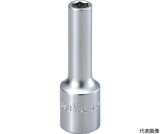 TONE ディープソケット（6角）　吋目　1/2inch 3SB-16L 1個●ボルトが突出したナットを回すのに適しています。●深い箇所のナットにも最適です。●ボルト・ナットの締付け・緩め作業用。●対辺寸法（インチ）：1/2●差込角（mm）...