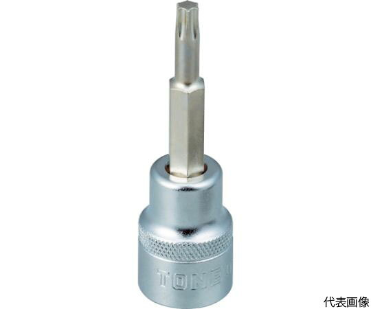 TONE ヘックスローブソケット トルクスソケット（強力タイプ） T45 先端寸法7.77mm 4TX-T45 1個●強力タイプです。●早回しに便利なローレット加工仕上げです。●T型トルクスねじの締付け、緩め作業用。●呼びNo.：T45●差...